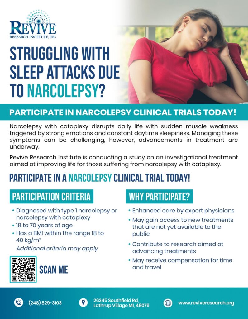 Narcolepsy Clinical Trials in Michigan – Participate Now